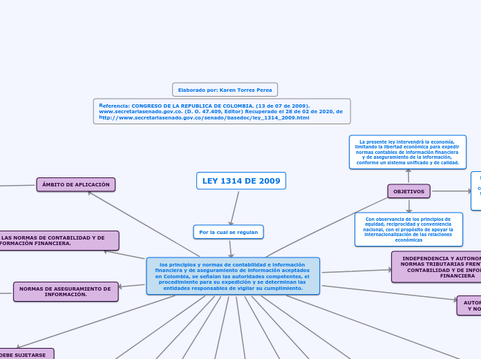 LEY 1314 DE 2009 - Mind Map
